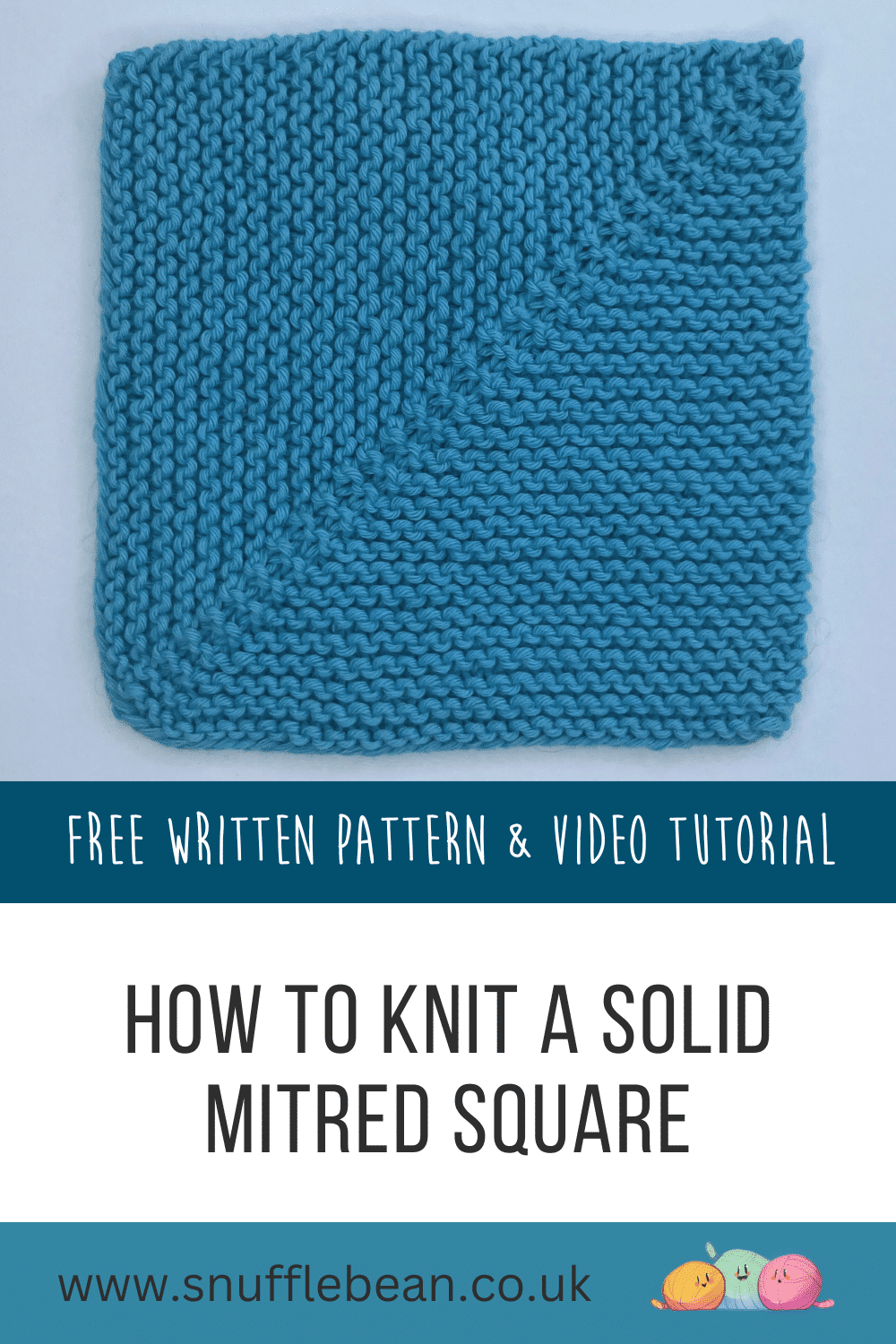 How to Knit a Mitred Square [Free Knitting Pattern & Video Tutorial ...