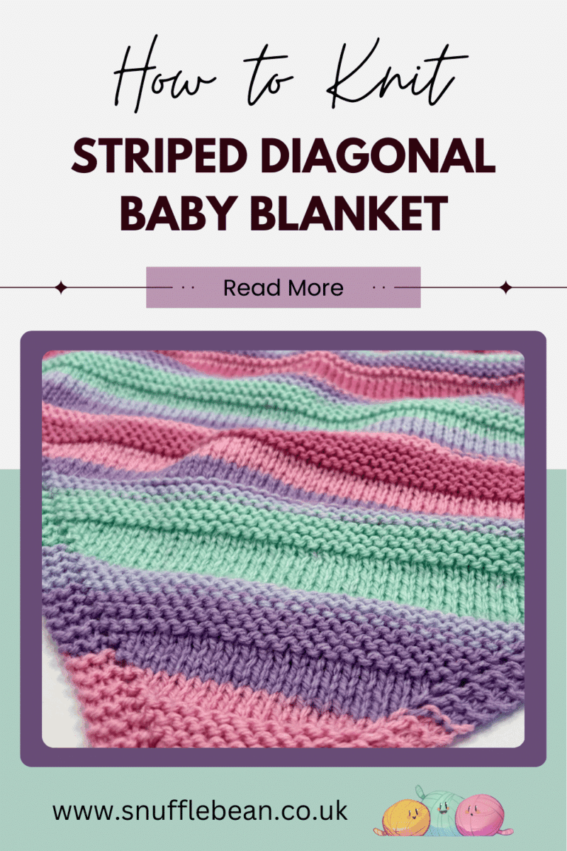 How to Knit a Striped Diagonal Baby Blanket [Free Video Tutorial ...