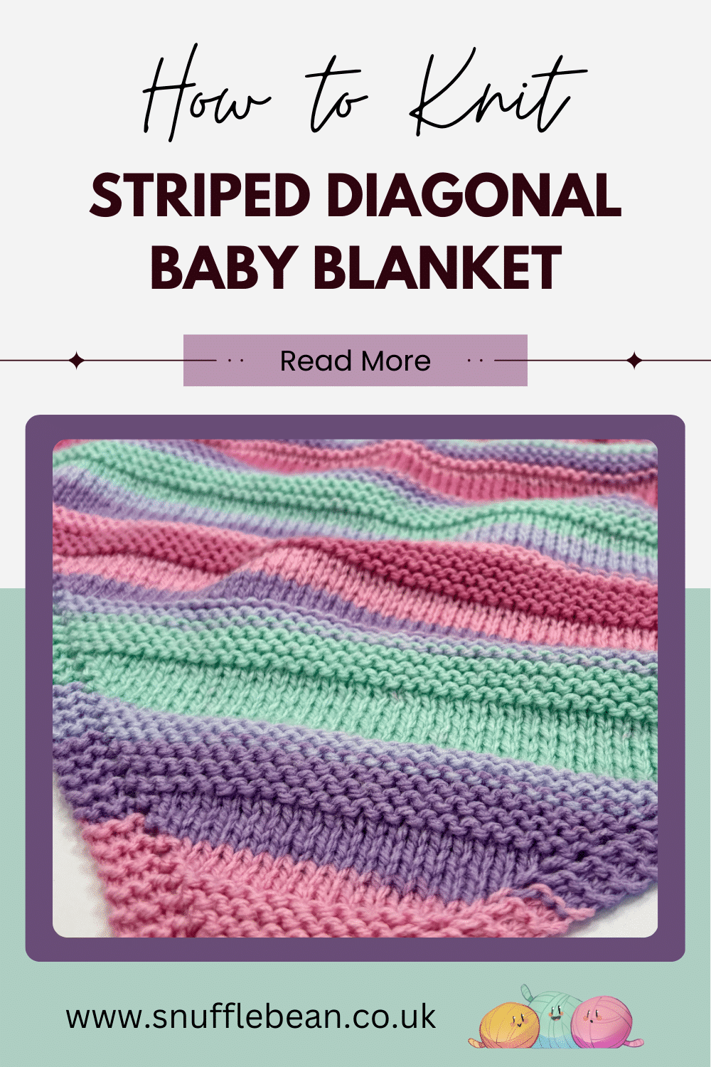How to Knit a Striped Diagonal Baby Blanket [Free Video Tutorial ...