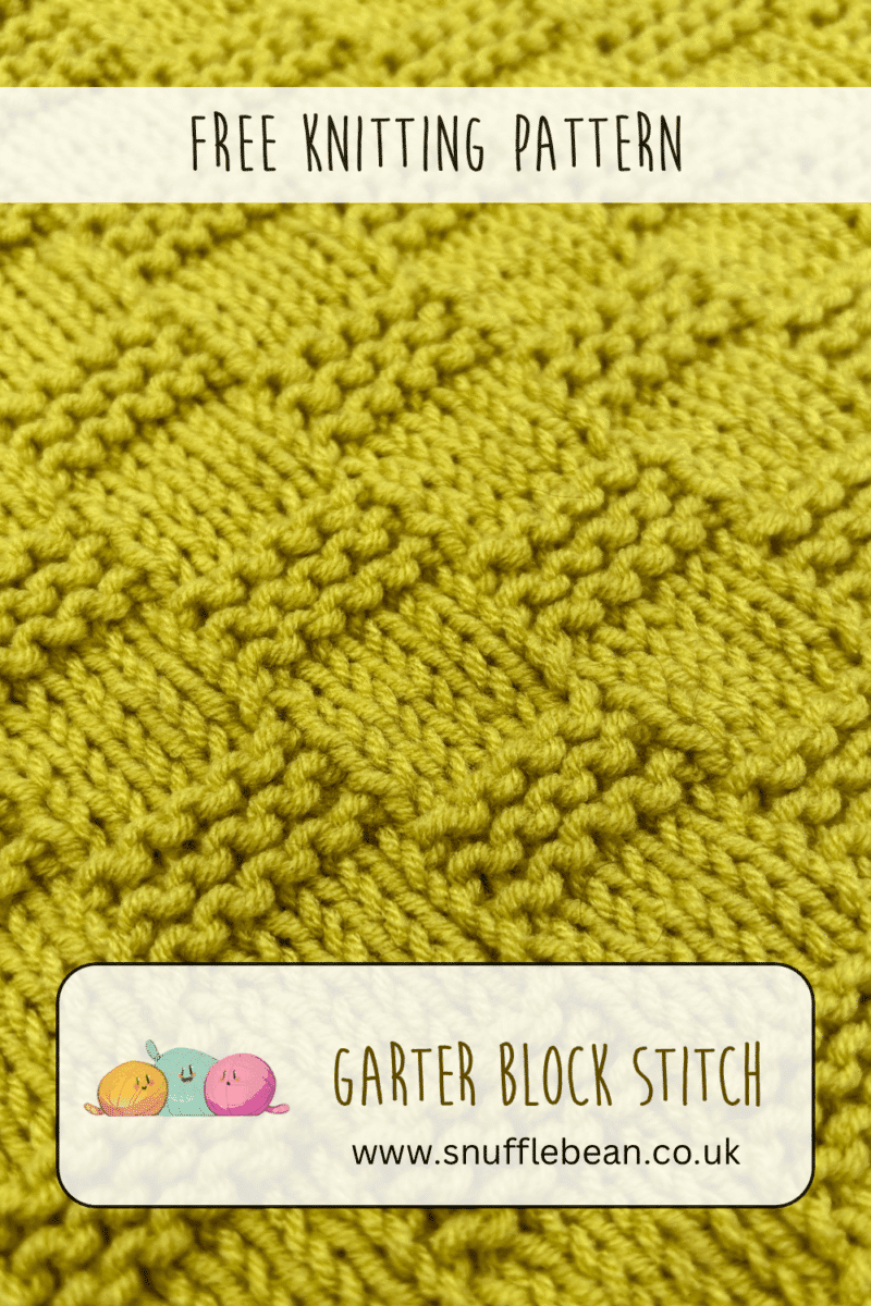How to Knit Garter Block Stitch [Free Knitting pattern & video tutorial ...