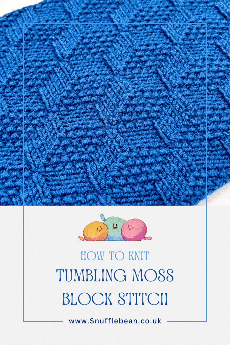 How to Knit Tumbling Moss Block Stitch [Free Knitting pattern & video tutorial!] - Snufflebean Yarn